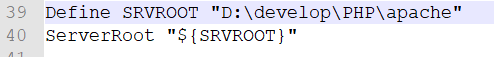 httpd.exe: Syntax error on line 40 of */apache/conf/httpd.conf: ServerRoot must be a valid ...