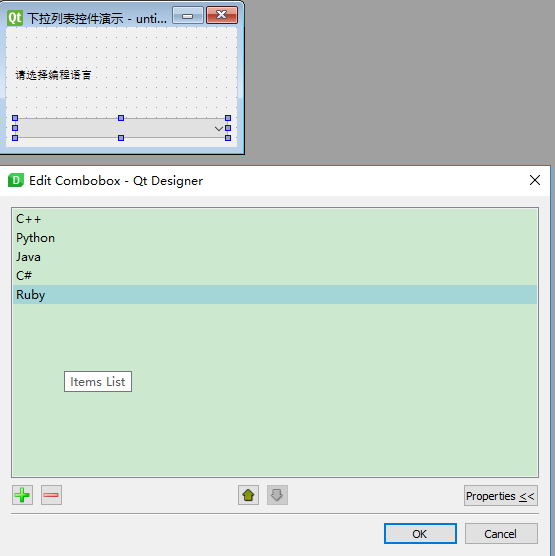 【QTdesigner】课时40.下拉列表控件（QComboBox）【pyqt5+QTdesigner模式】_qtdesinger设置下拉列表 ...