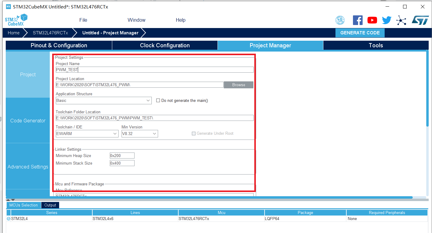 使用CUBEMX调试STM32L476的PWM功能_stm32l476 pwm-CSDN博客