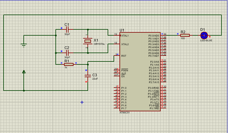 基于Proteus的一个LED灯闪烁实验_proteus中闪烁的led的实验原理-CSDN博客