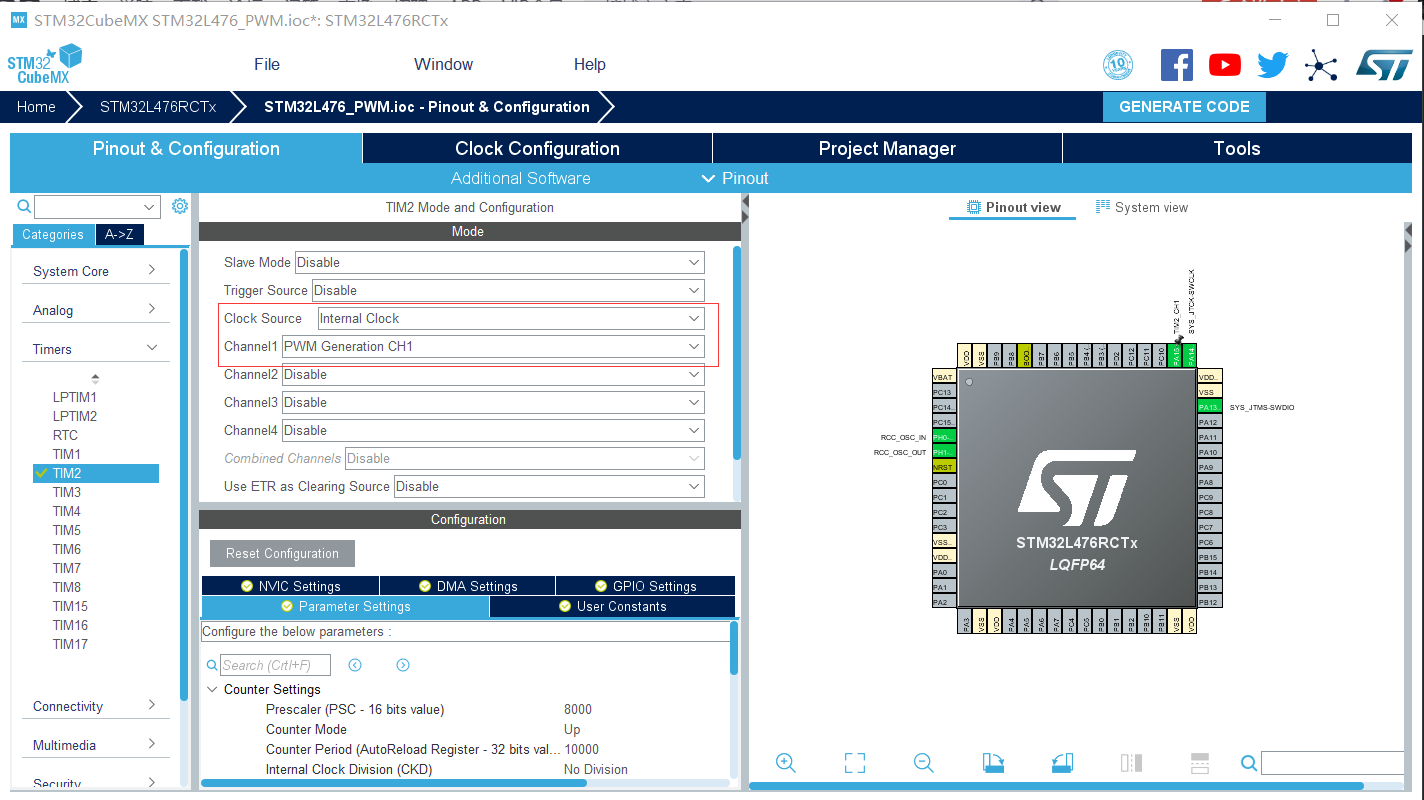使用CUBEMX调试STM32L476的PWM功能_stm32l476 pwm-CSDN博客