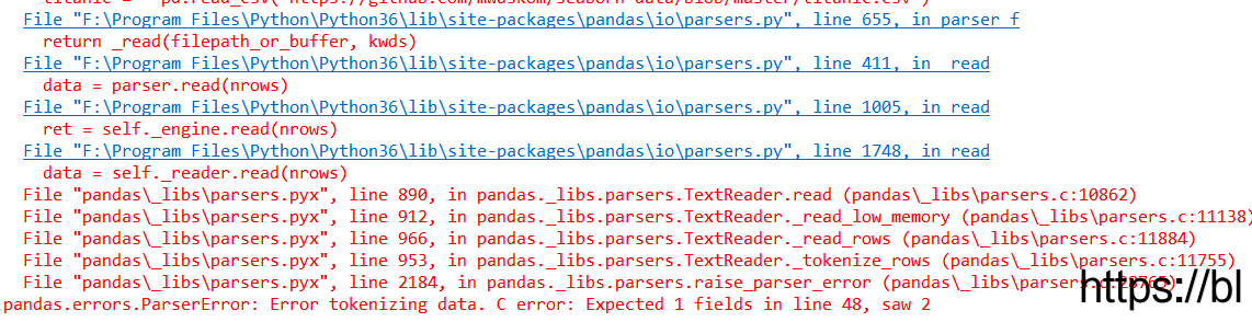 成功解决pandaserrorsparsererror Error Tokenizing Data C Error Expected 1 Fields In Line 48 Saw 