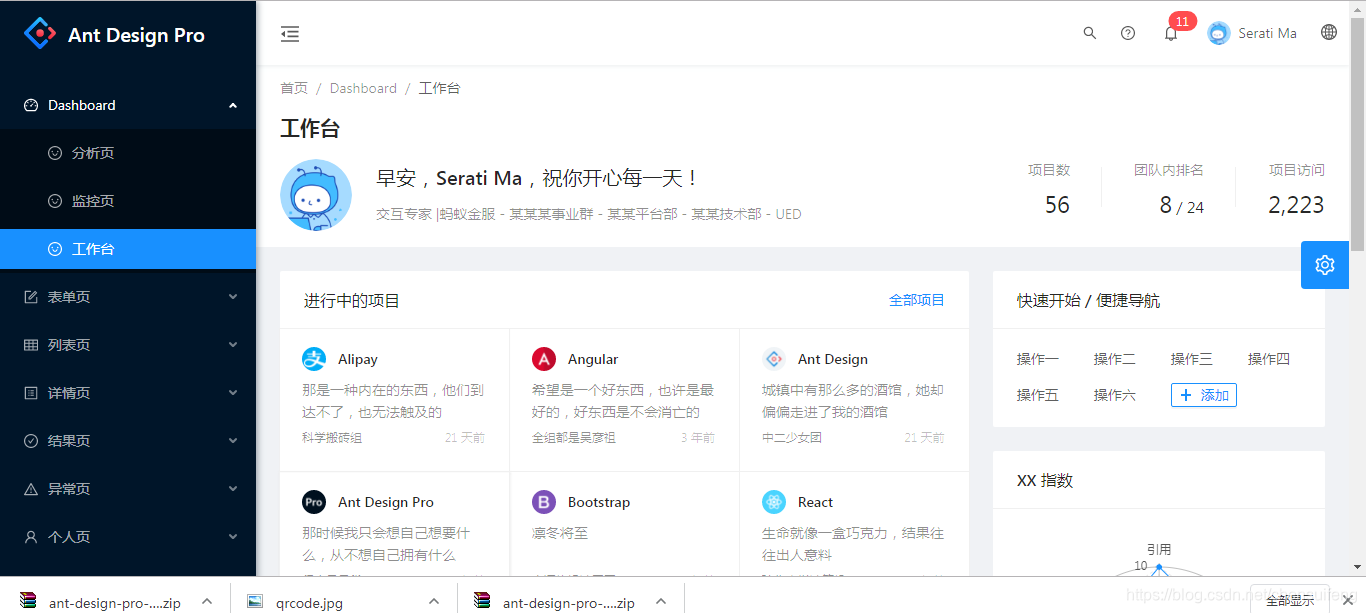 开箱即用的后台管理系统模版 Ant Design Proant Design Pro React 详情展示商品图片 Csdn博客