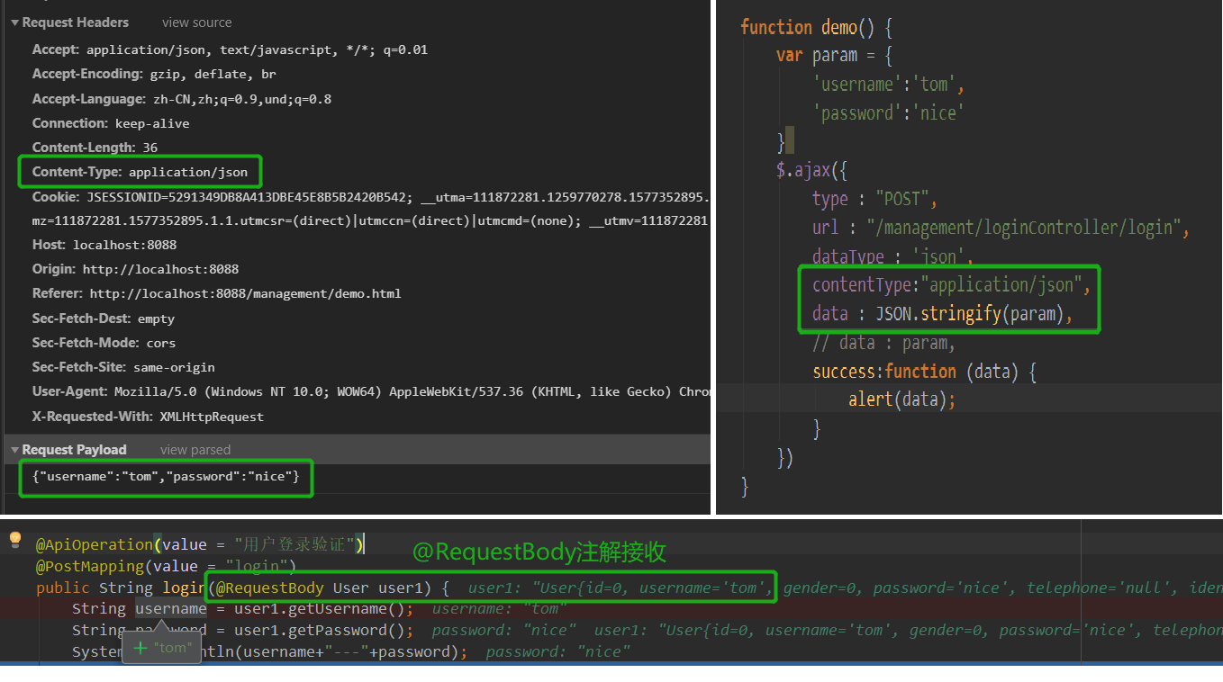 前端请求中，不同contentType、data格式及相对应的后端接收方式(直接对象接收，@RequestParam注解 ...