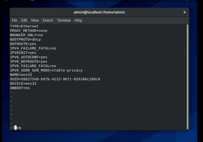Linux E325: ATTENTION Found a swap file by the name /etc/sysconfig/network-scripts/.ifcfg-ens33 ...