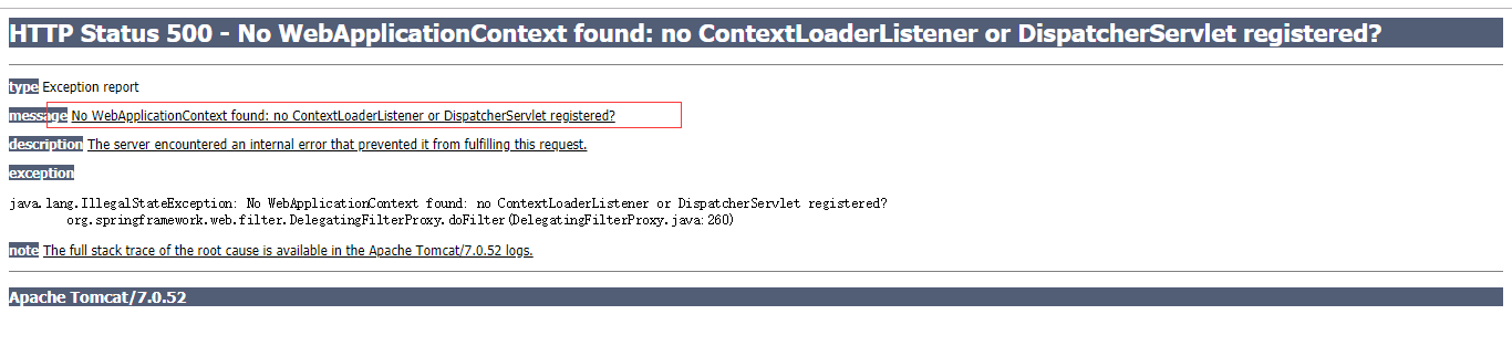 项目启动报错：no ContextLoaderListener or DispatcherServlet registered解决办法-CSDN博客