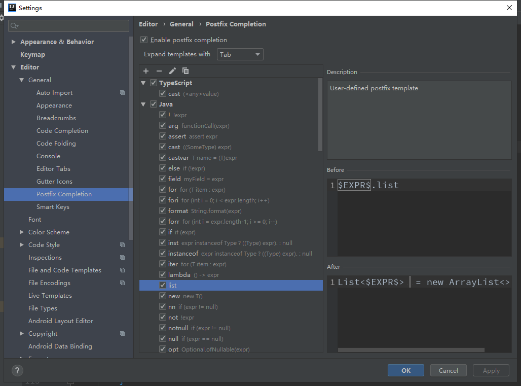 IntelliJ IDEA 小技巧：自定义Postfix Completion，快捷开发_idea postfix completion-CSDN博客
