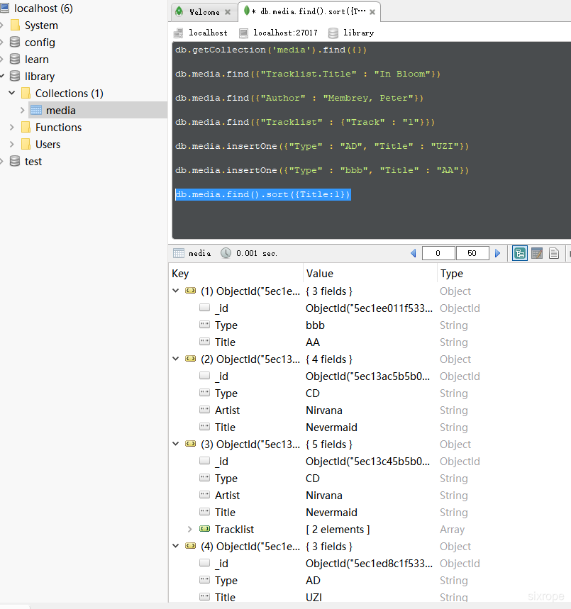 Mongodb — 使用函数sort、limit、skip Mongodb Sort Skip Limit Csdn博客