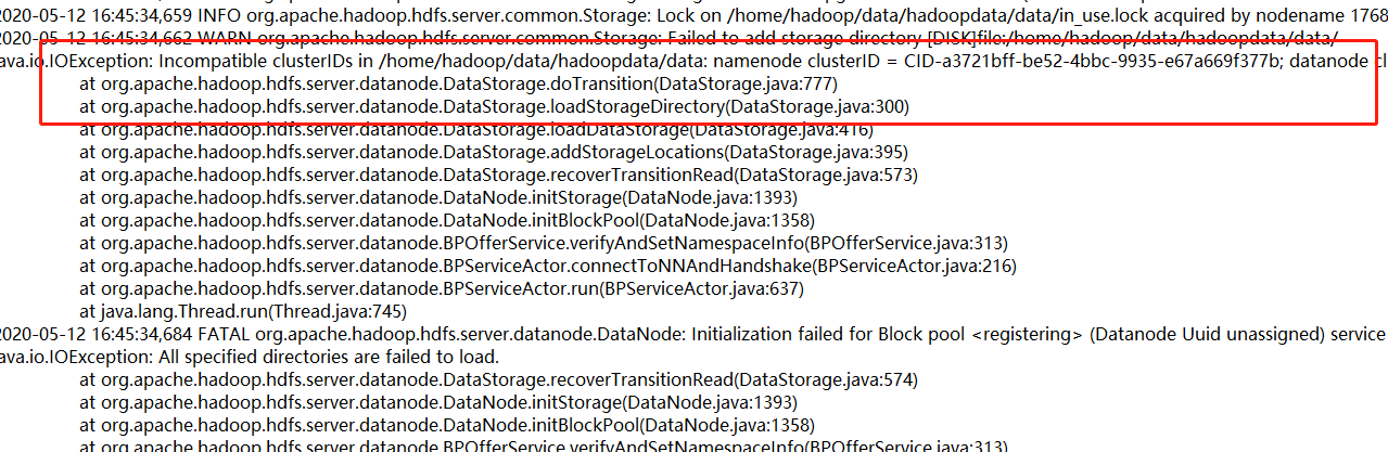 hadoop集群问题合集（三） datanode启动不了。查看日志显示 incompatible clusterIDs in xxxxxx_大数据蝼蚁的博客-CSDN博客