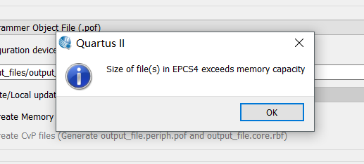 QuartusII程序固化,超内存大小解决办法_size of file(s) in epcs16 exceeds memory ...