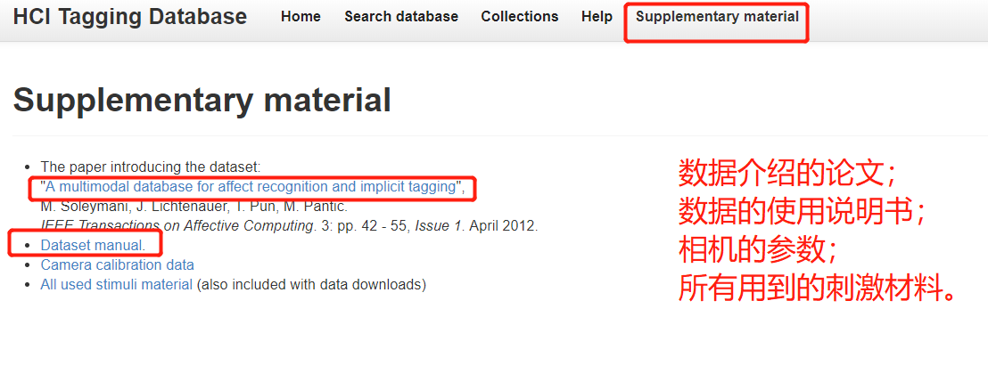 MAHNOB Databases 之 HCI-Tagging Databases 介绍_mahnob-hci数据集-CSDN博客