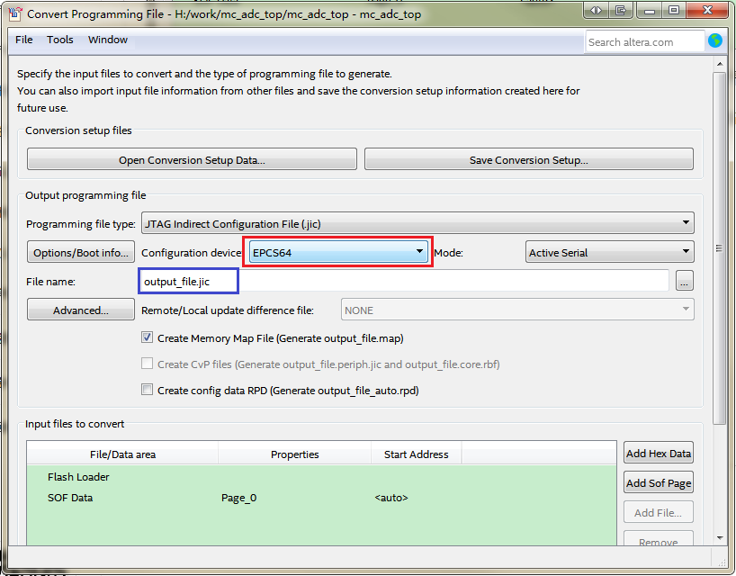 通过JTAG配置EPCS64芯片方法(将Quartus SOF转换JIC)_epcs64 life-CSDN博客