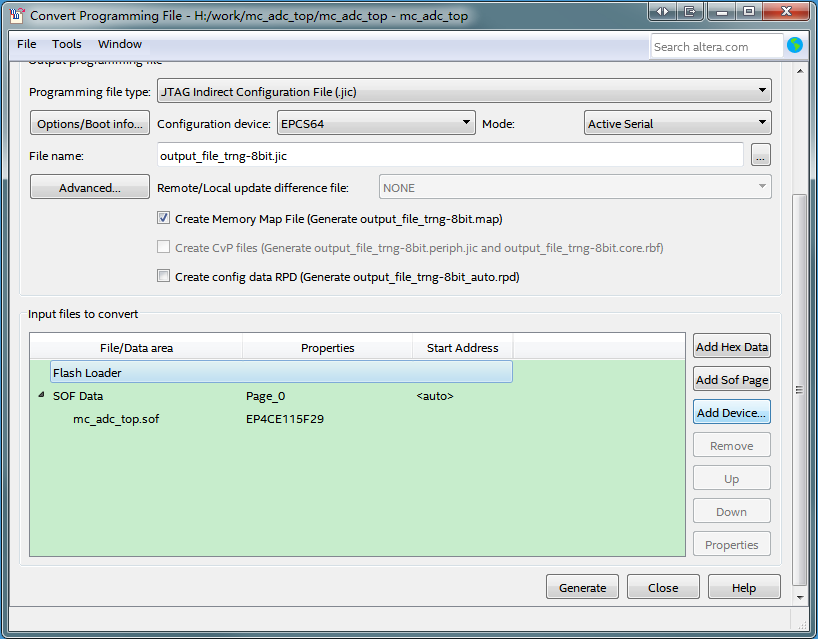 通过JTAG配置EPCS64芯片方法(将Quartus SOF转换JIC)_epcs64 life-CSDN博客