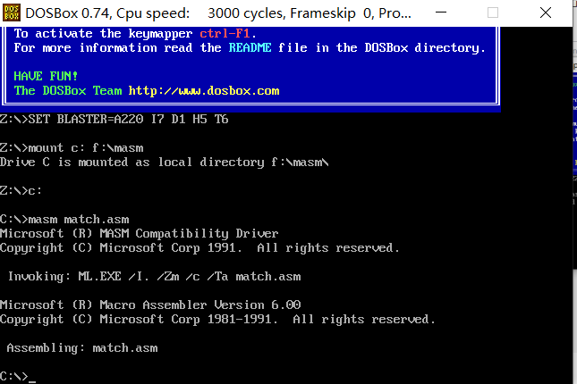 利用DOSBox运行汇编超详细步骤_dosbox怎么运行汇编程序-CSDN博客