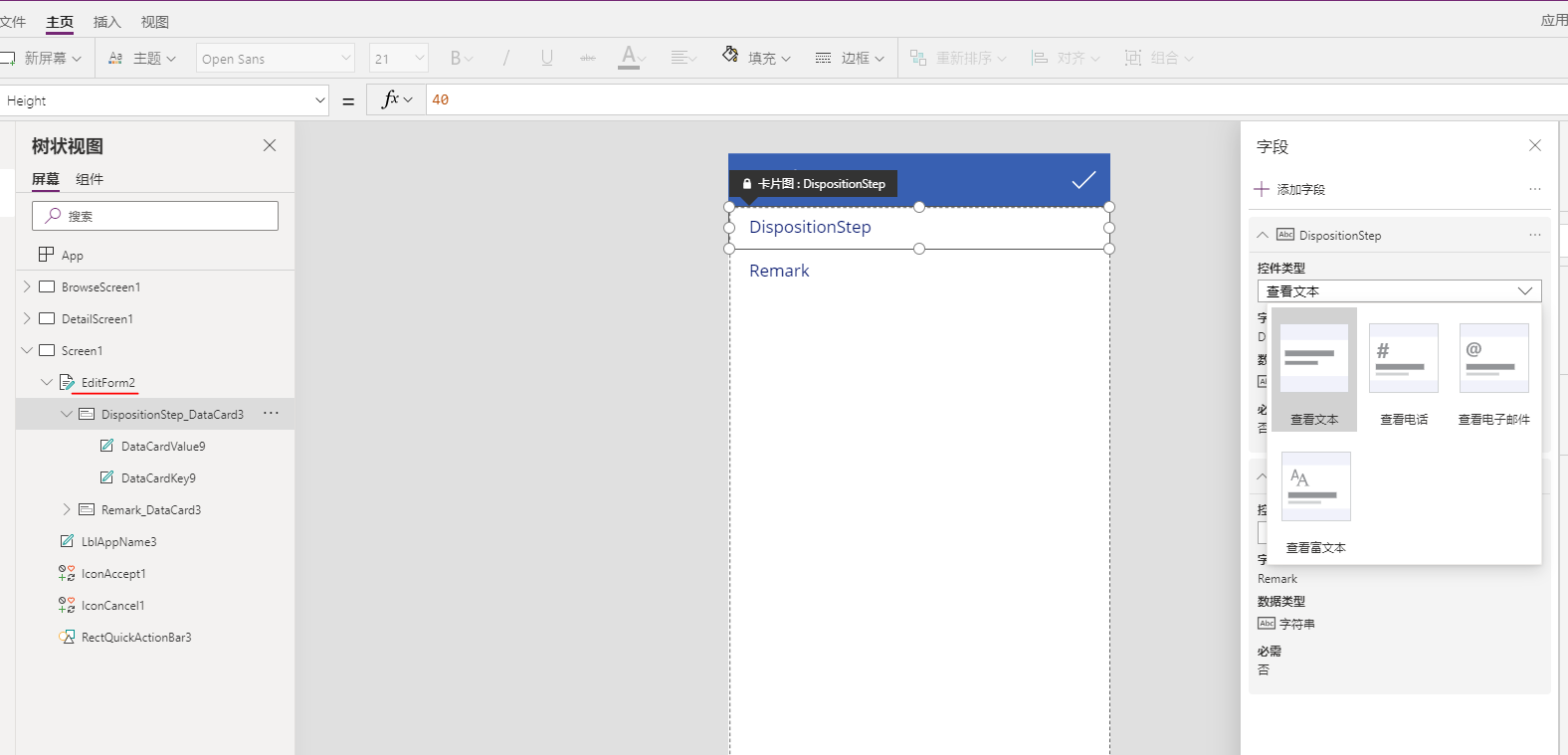 在 Power Apps 中编辑窗体和显示窗体控件【教程+实践记录】_power apps 文本框内显示隐字体-CSDN博客