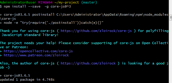 解决：npm WARN deprecated core-js 2.6.11_core-js漏洞-CSDN博客