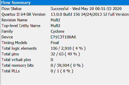 使用QuartusII（Verilog语言）进行四种乘法器的仿真实现_加法器乘法器电路用什么软件_沙子也能发光的博客-CSDN博客