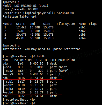 parted命令进行磁盘分区_parted创建分区-CSDN博客