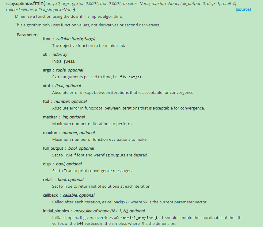 python：scipy.optimize.fmin_scipy fmin-CSDN博客