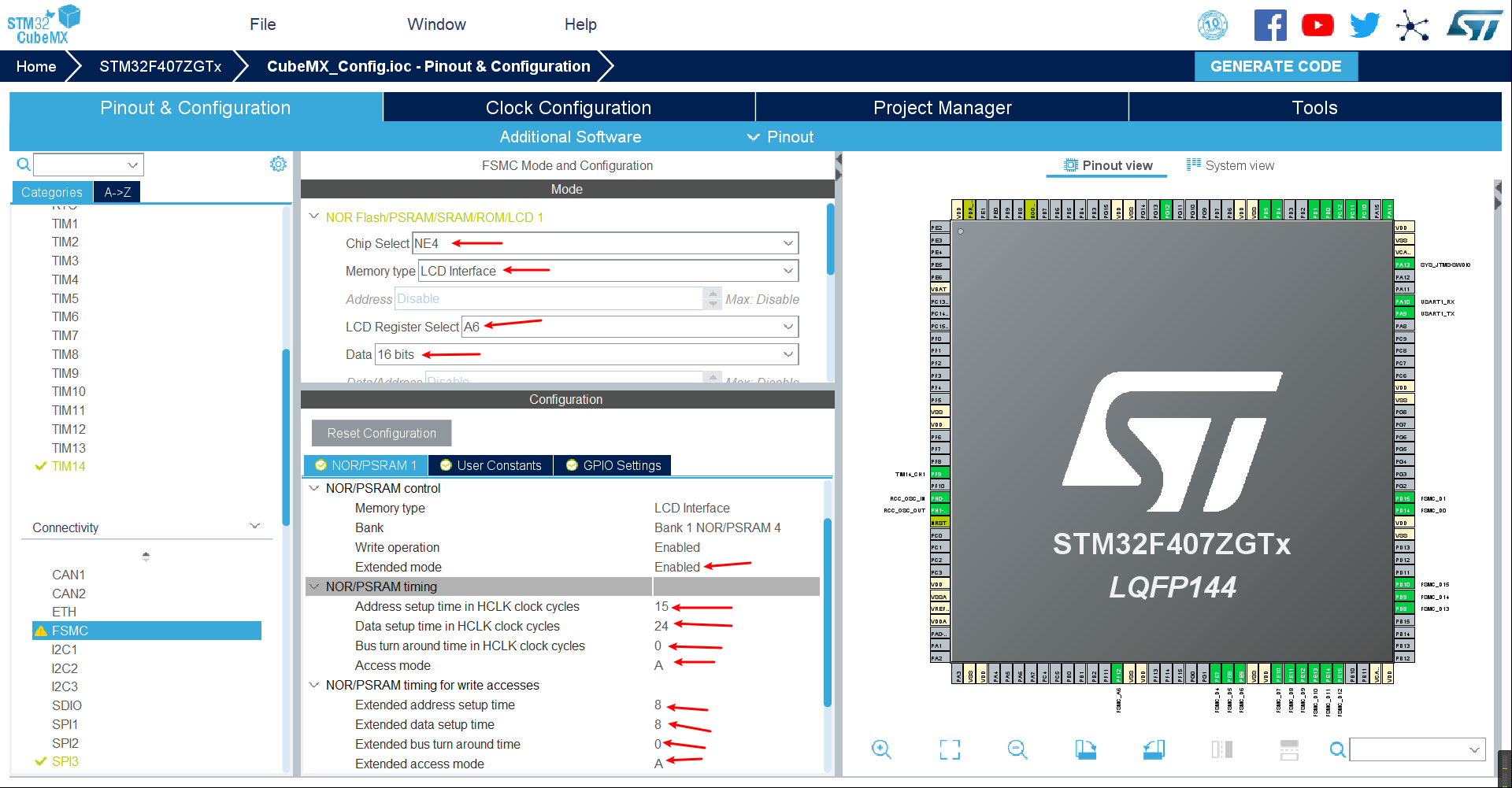 Stm32f407中的rt Thread系统中移植lcd的程序 Fsmc控制rtthread Fsmc Csdn博客 