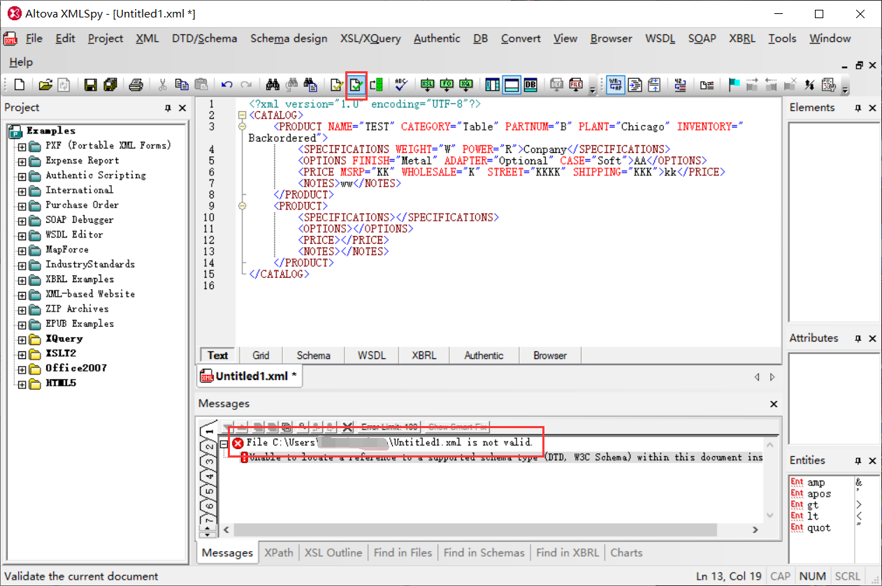 xml:使用xmlspy创建xml文件，且通过xml文件生成对应的dtd文件_xmlspy根据给出的dtd,写出对应的xml文件,并验证有效性-CSDN博客