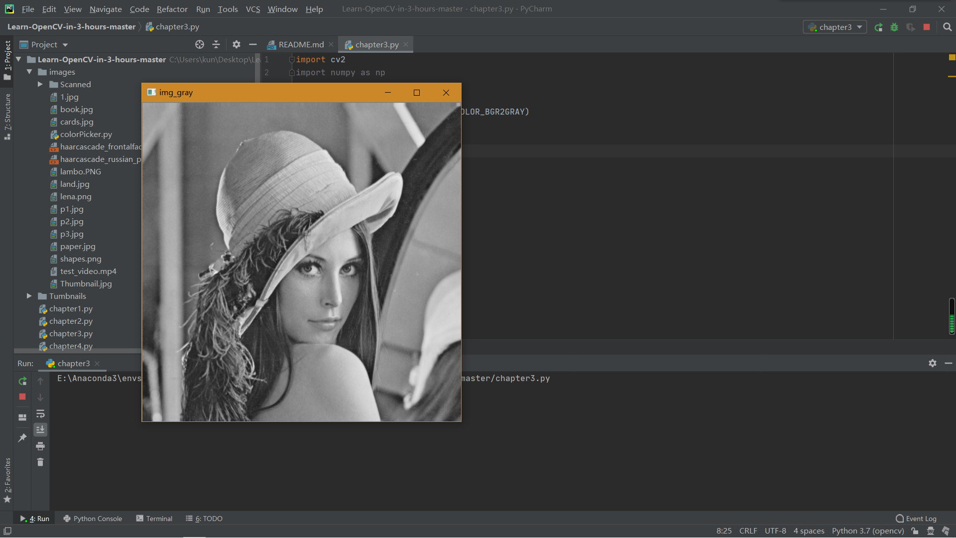 opencv-python 小白笔记（2）_python cv2 bgr2gray-CSDN博客