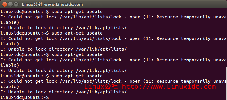 Ubuntu使用教程：无法获得锁 /var/lib/apt/lists/lock - open (11 资源临时不可用)_sudo apt 无法获得锁-CSDN博客