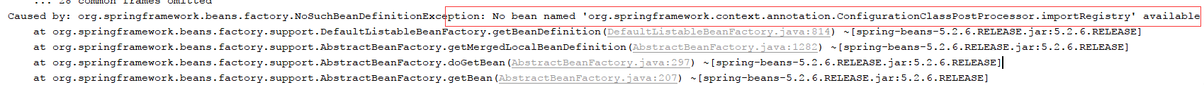Configurationclasspostprocessor Importregistry Available