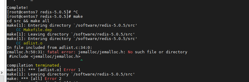 redis 安装fatal error: jemalloc/jemalloc.h: No such file or directory 错误_make malloc=jemalloc 和 ...
