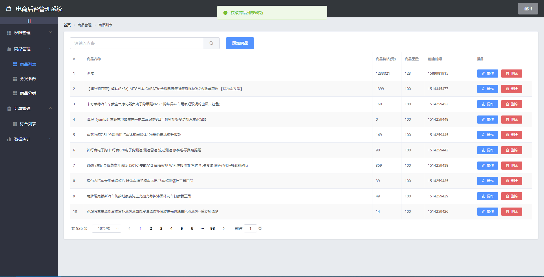 Vue 电商后台管理项目阶段性总结 Csdn博客 