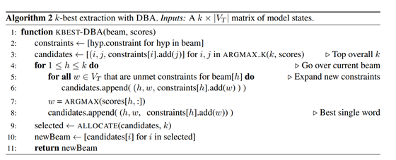 论文阅读：Fast Lexically Constrained Decoding with Dynamic Beam Allocation for Neural Machine ...