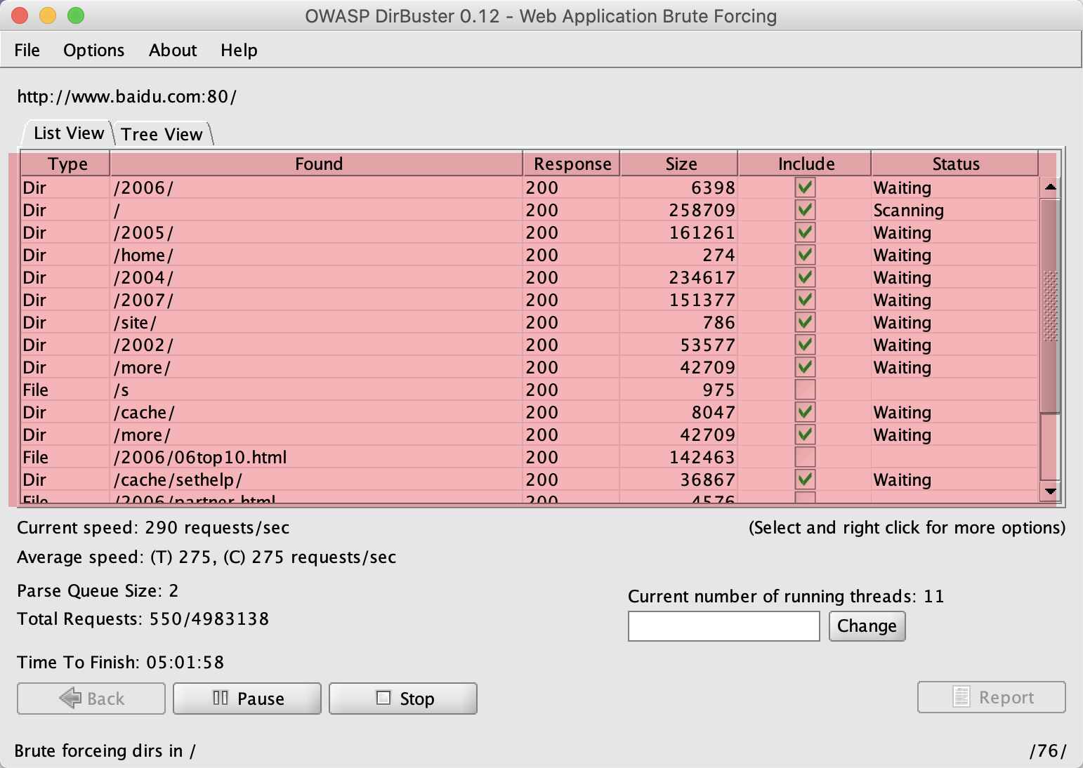 web目录扫描工具dirbuster使用详解_owasp dirbuster-CSDN博客