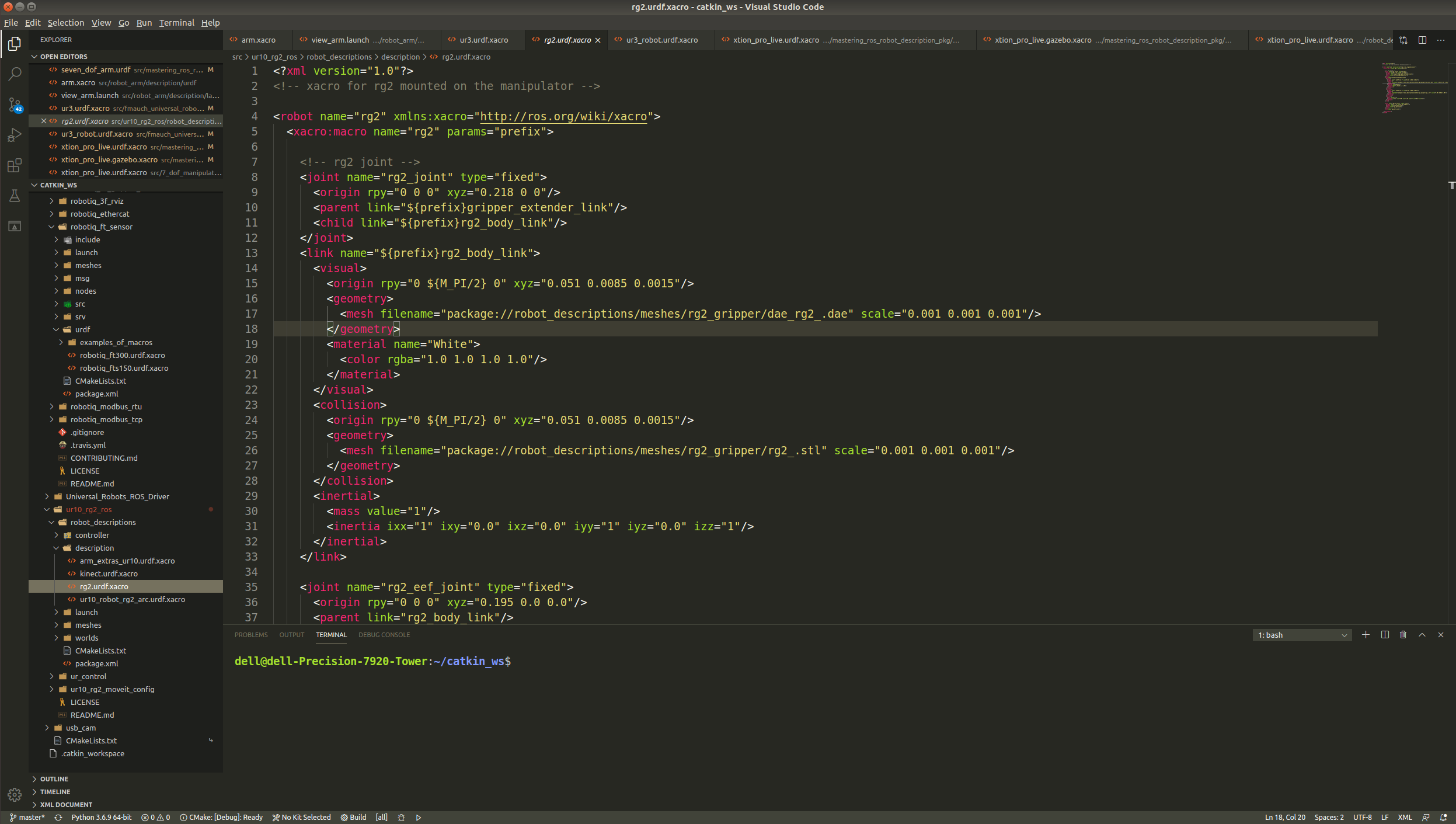 强化学习UR机械臂仿真环境搭建（二） - 为UR3机械臂添加OnRobot RG2夹爪_ur的仿真空间强化学习-CSDN博客
