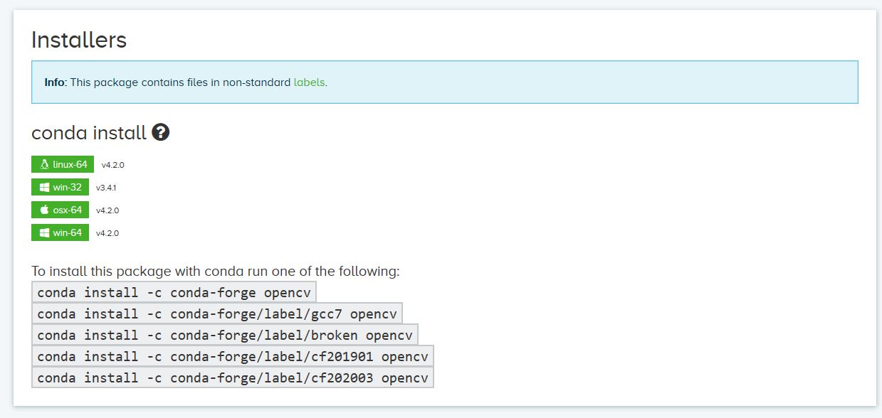 win10+Anaconda3 5.0.1通过cmd命令窗口下载opencv_控制台下载opencv指令-CSDN博客