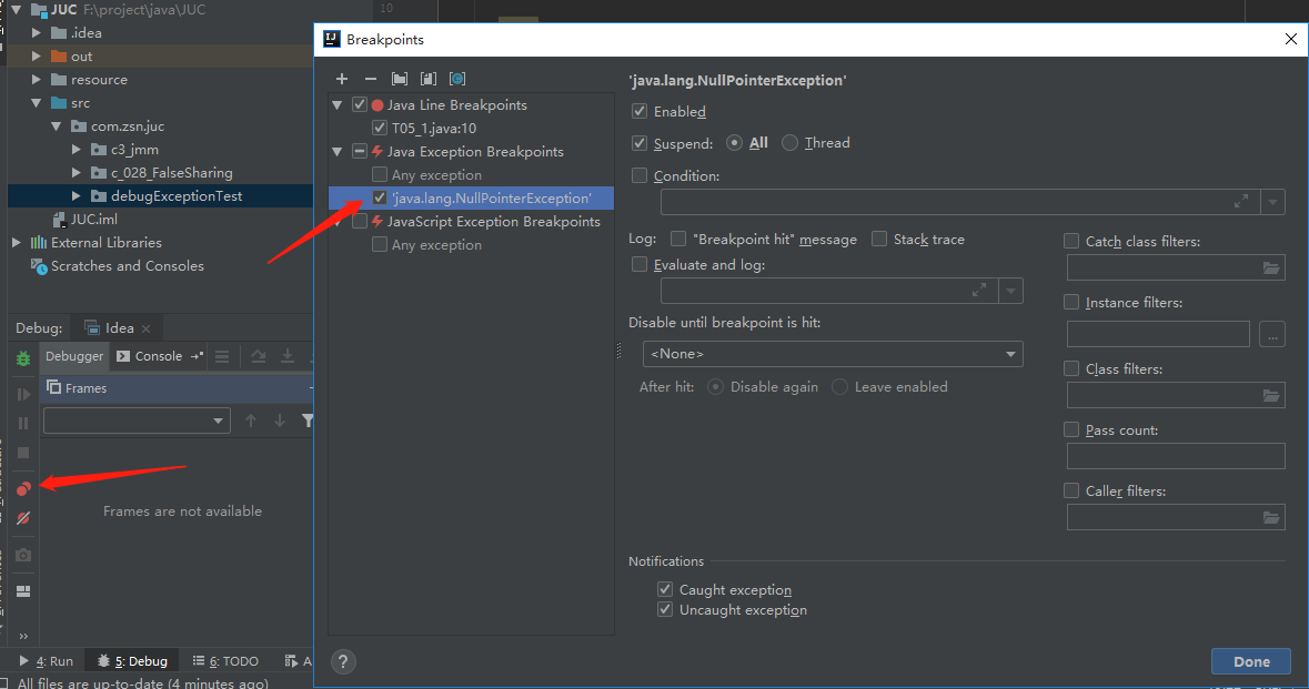 idea的debug技巧Java Exception Breakpotins_java exception breakpoints-CSDN博客