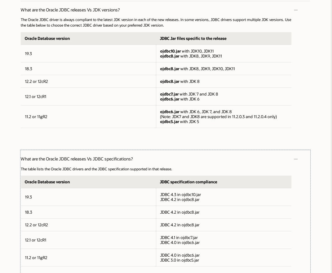 Oracle所有版本对应匹配的ojdbc版本及JDK版本信息汇总_ojdbc版本匹配-CSDN博客