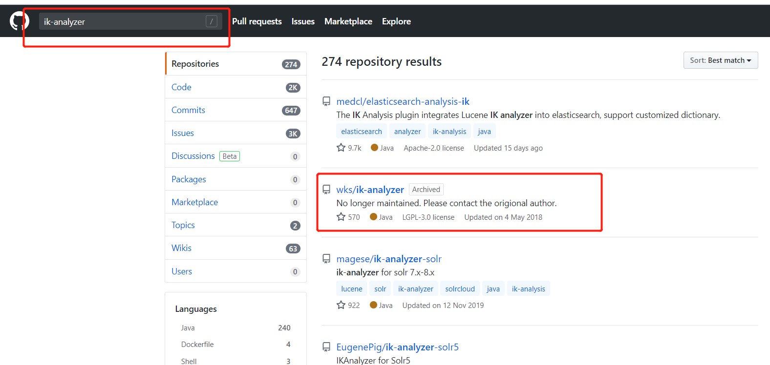 Cannot resolve org.wltea.ik-analyzer:ik-analyzer:4.13.5-CSDN博客