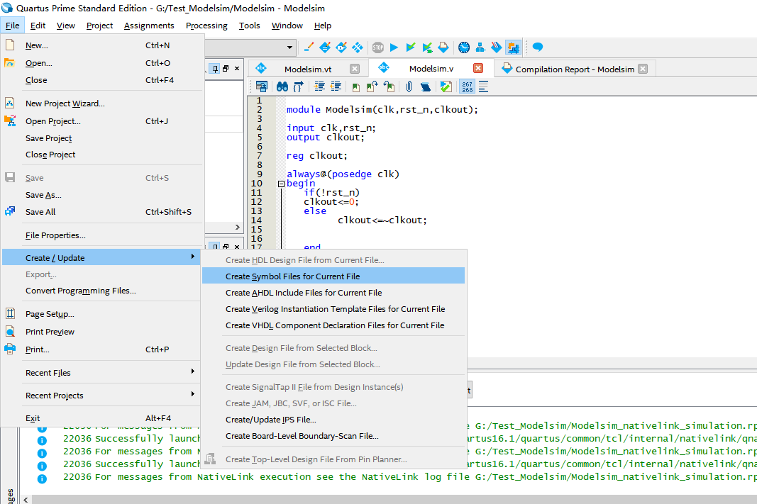 quartus使用modelsim来仿真ROM_调用romip核的仿真激励文件怎么写modelsim-CSDN博客