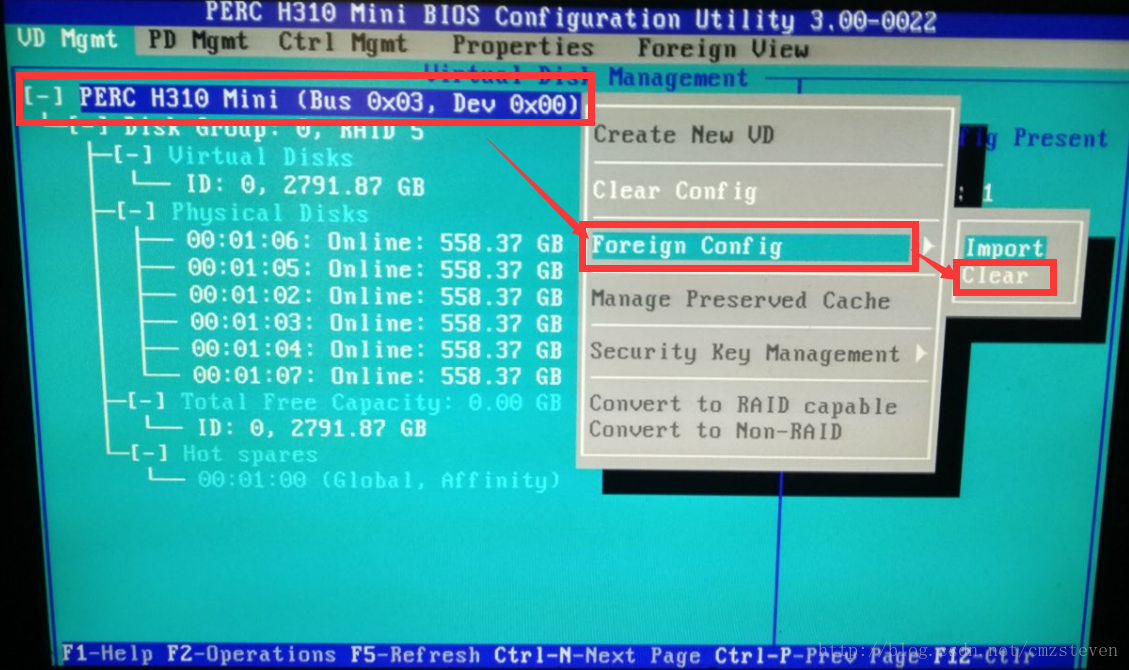 Dell H310 Mini Raid卡，新加入热备盘显示Foreign的解决方法_h310阵列卡新硬盘加入-CSDN博客