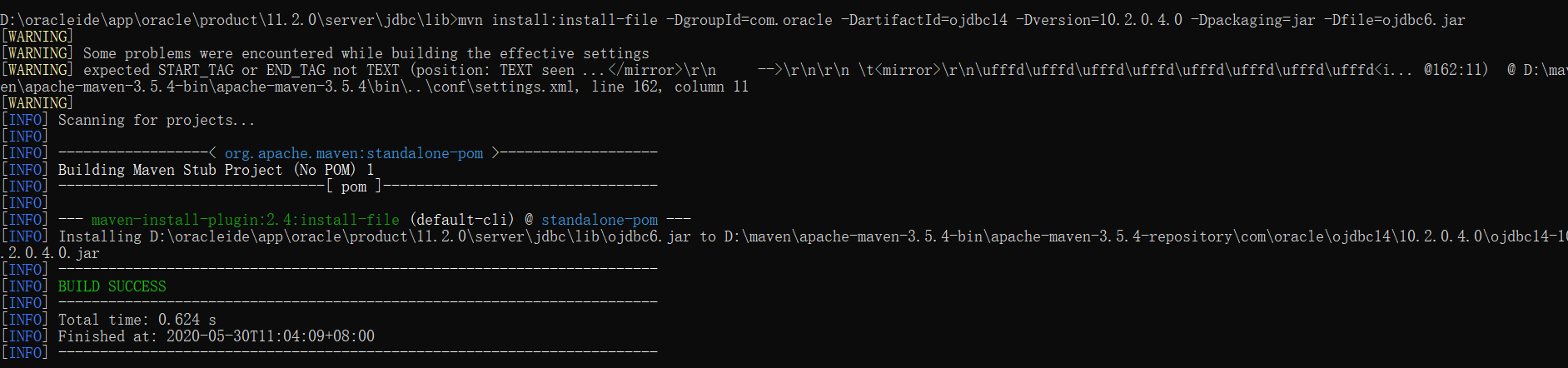 maven中报错Missing artifact com.oracle:ojdbc14:jar:10.2.0.4.0_unresolved dependency: 'com.oracle ...