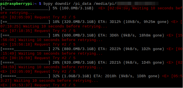 树莓派 bypy 的使用及 出现的“卡住”_bypy info卡住了-CSDN博客