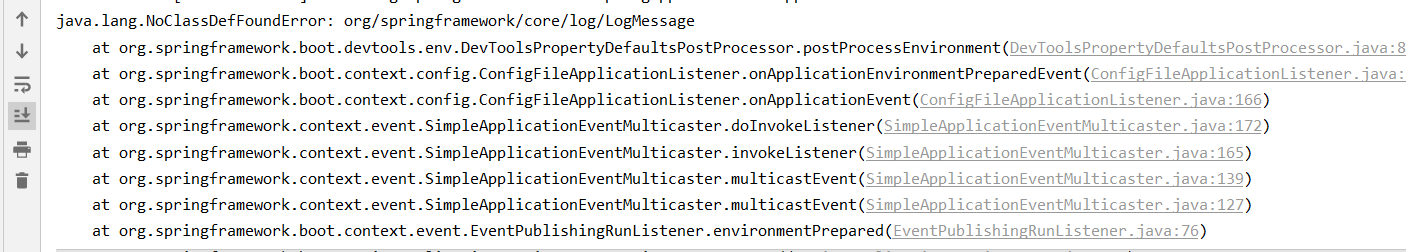 java.lang.NoClassDefFoundError: org/springframework/core/log/LogMessage异常_java.lang ...