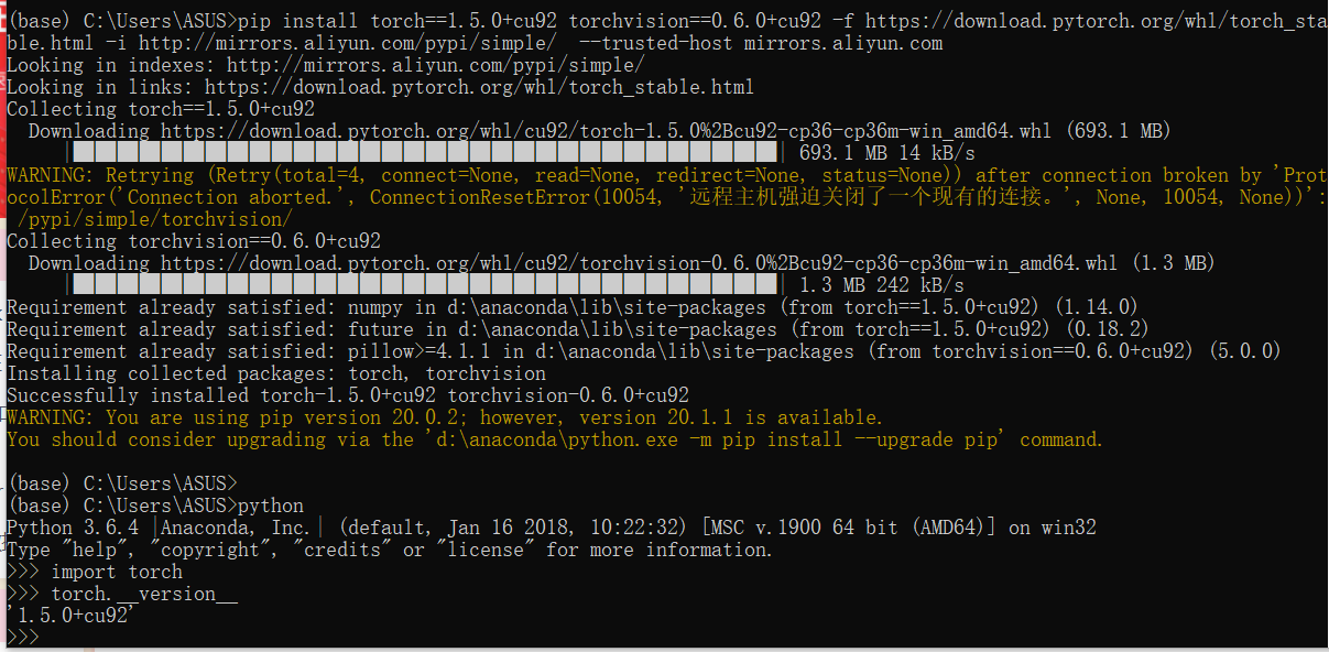 win10+anaconda+虚拟环境+cuda9.2安装Pytorch_conda install pytorch torchvision cudatoolkit=9.2 -CSDN博客