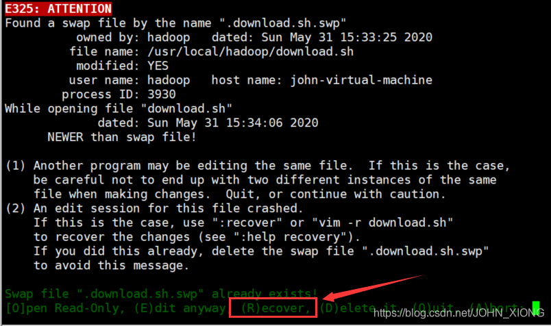 Linux写文件时提示swap File Already Exists Csdn博客