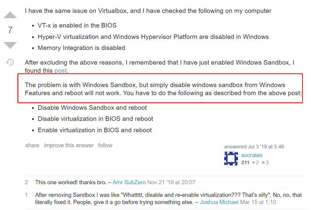 关于Windows10 VT虚拟化无法开启_windows沙盒无法虚拟化-CSDN博客