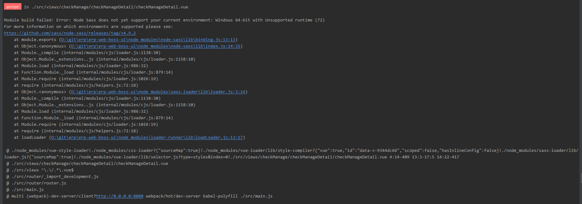 After node upgrade, node-sass error handling - Programmer Sought