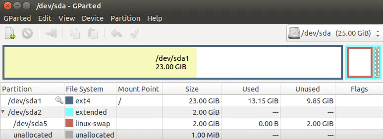 vmware中linux使用gparted调整磁盘大小并设置swap分区_gparted创建swap-CSDN博客