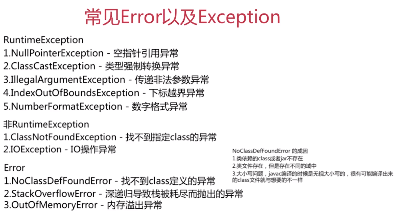 Classnotfoundexception和noclassdeferror之间的区别是什么？ 航行学园 