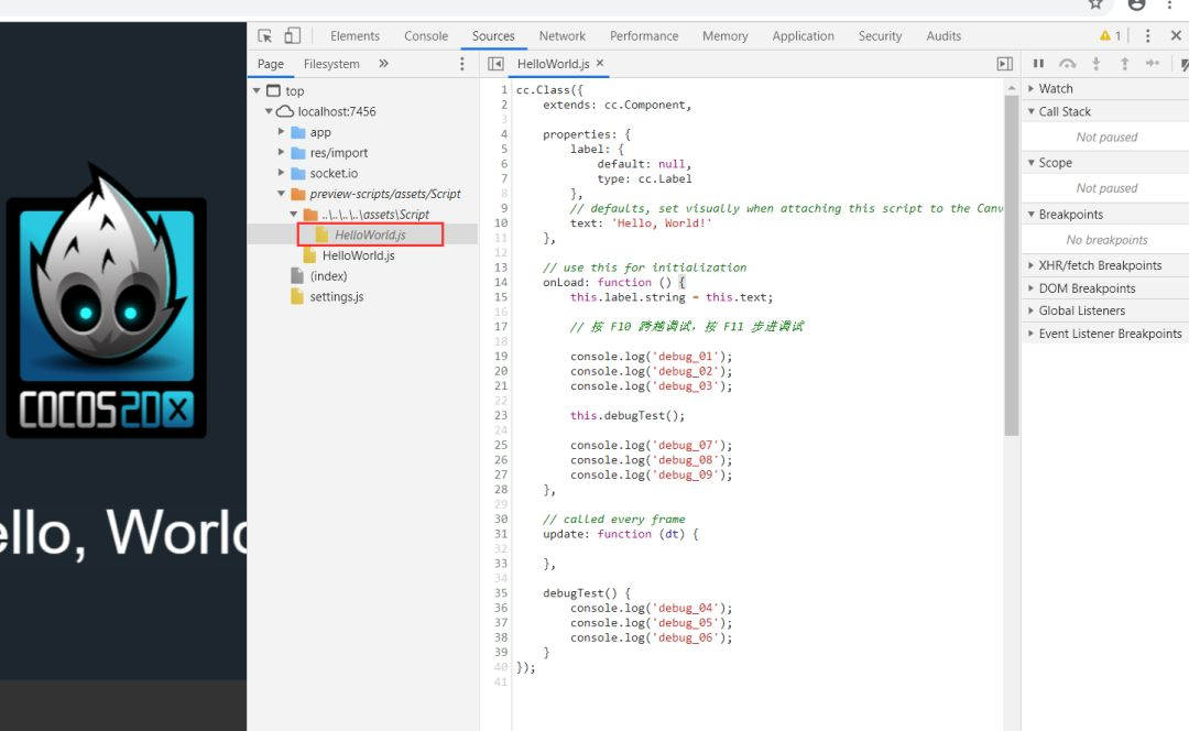 Cocos Creator 进行断点调试_cocos creator断点-CSDN博客