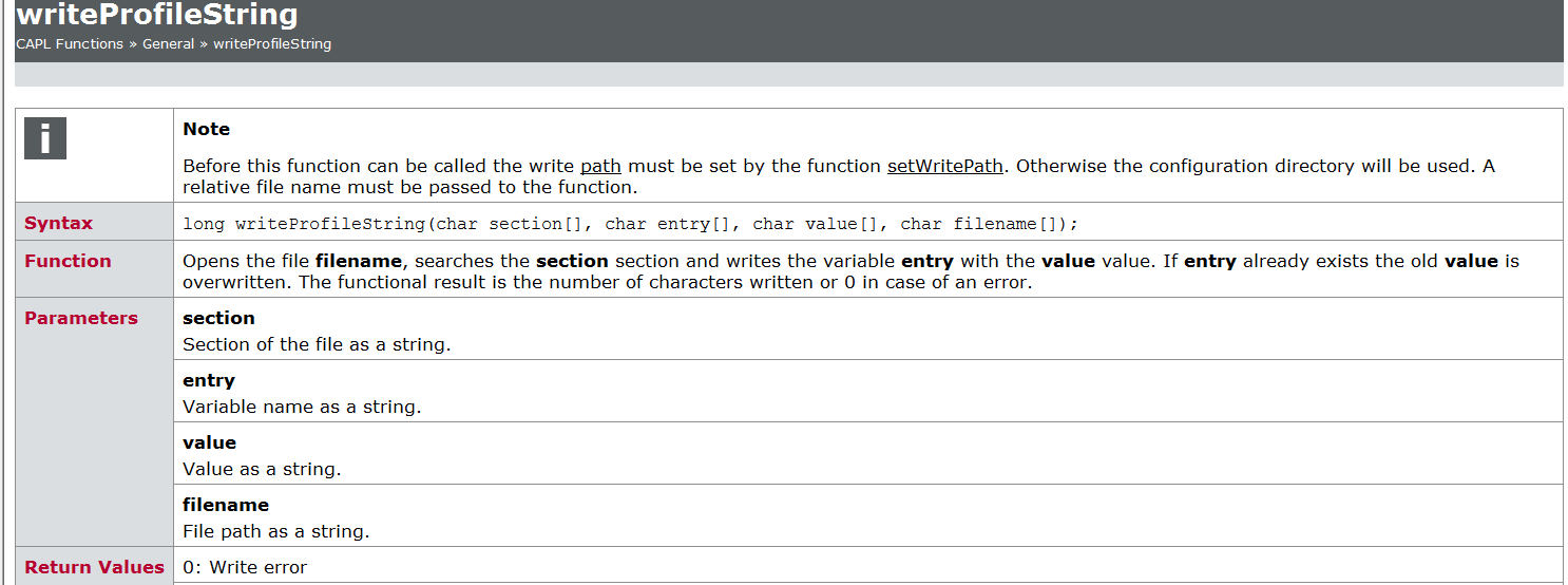 CAPL 脚本对.ini 配置文件的常规操作_capl writeprofilestring-CSDN博客